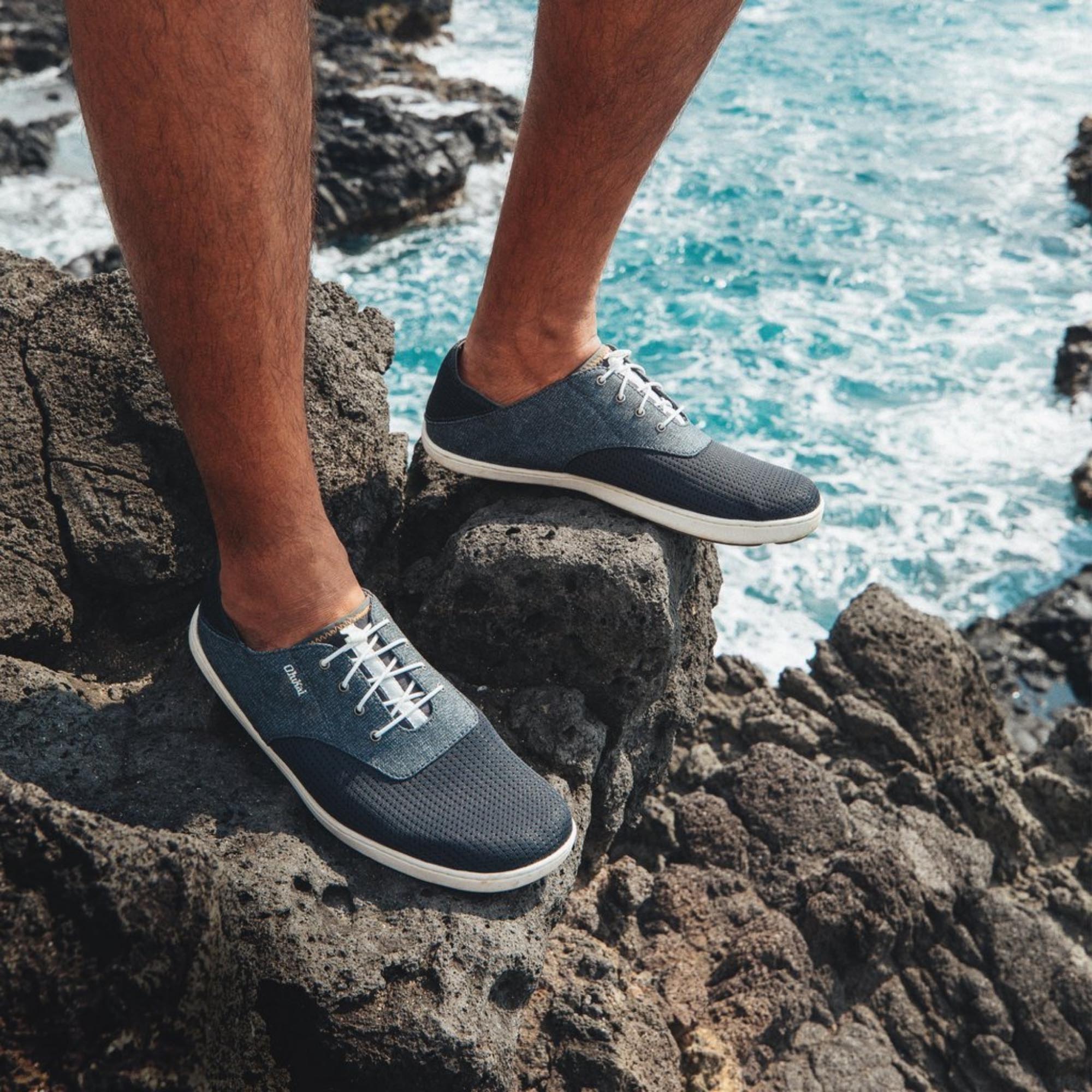 Nohea Moku Men's Boat Shoes - Dark Shadow | OluKai