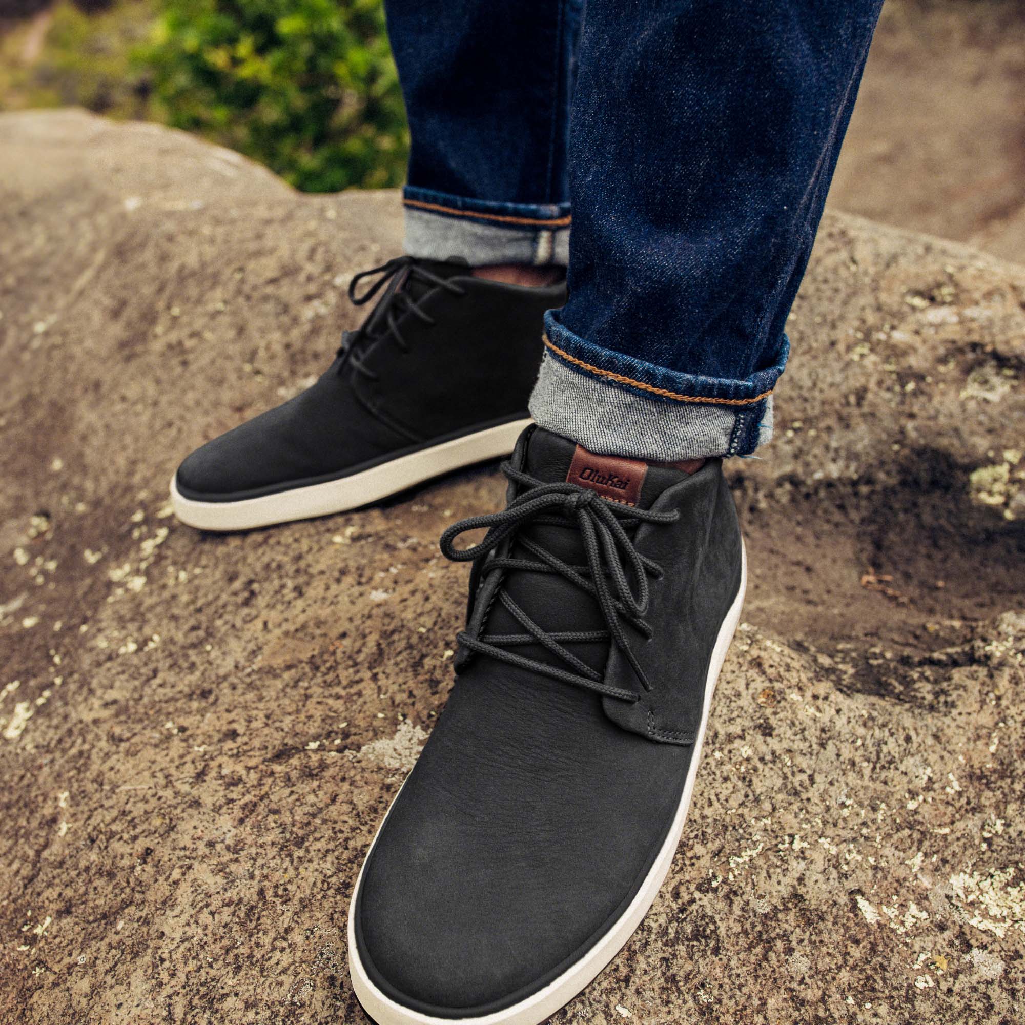Papakū 'Ili Men’s Waterproof Leather Boots- Graphite | OluKai