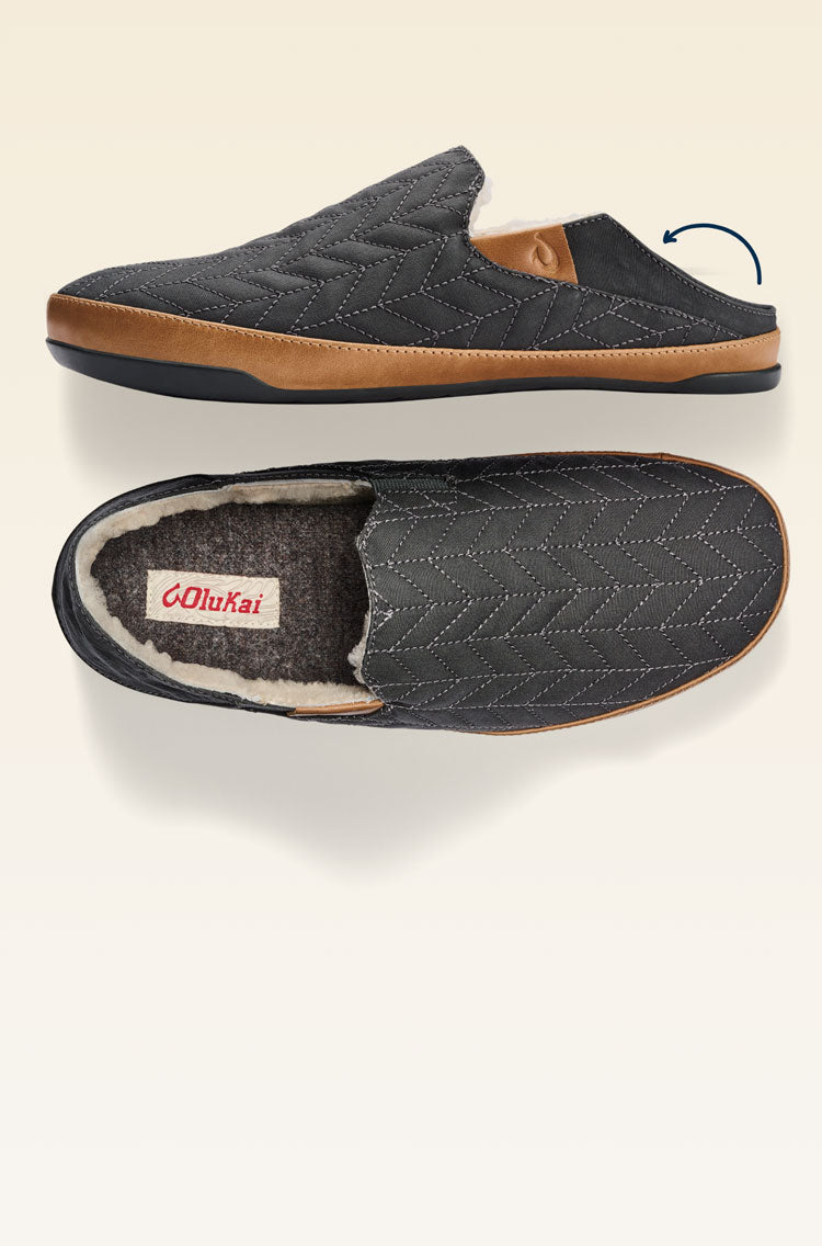 Hanohano Men’s Waxed Canvas Slippers - Husk | OluKai